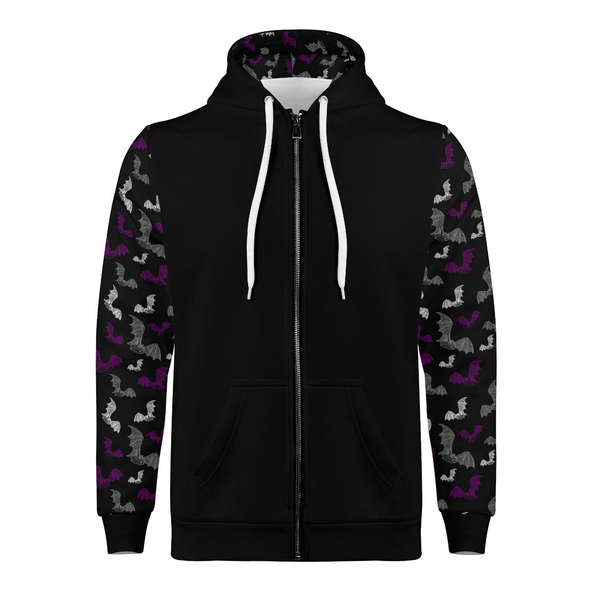 Engraved Bats Lightweight Ace Pride Zip Up Hoodie – NerdyKeppie
