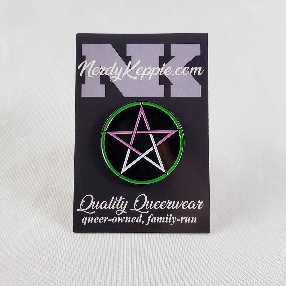 Faith & Pride Pentacle Enamel Pin – NerdyKeppie
