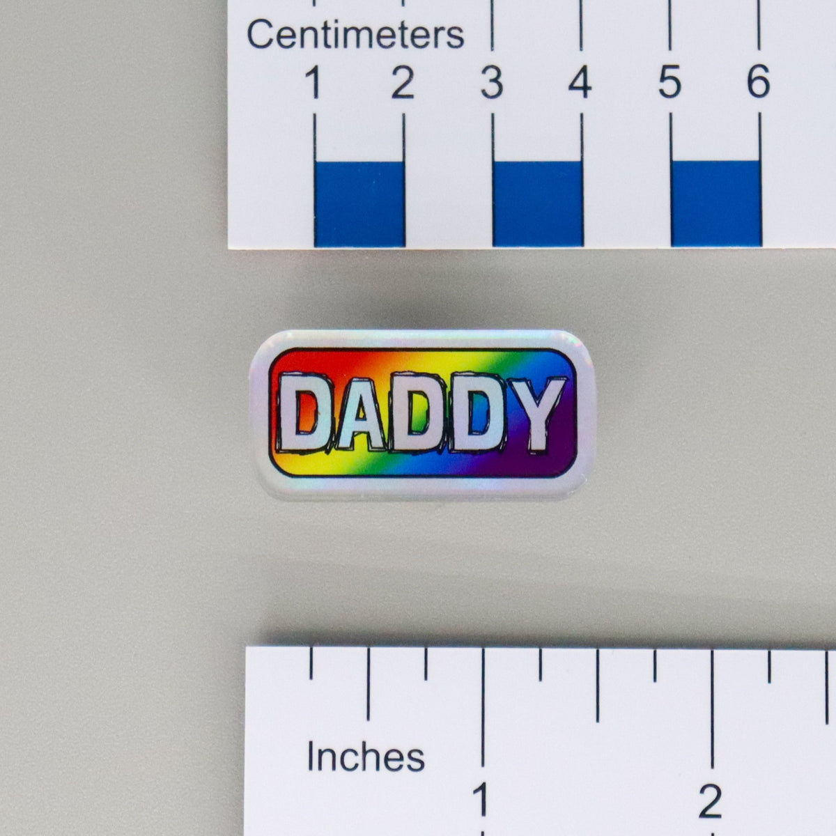 "DADDY" Mirrored Pride Pin - NerdyKeppie.com