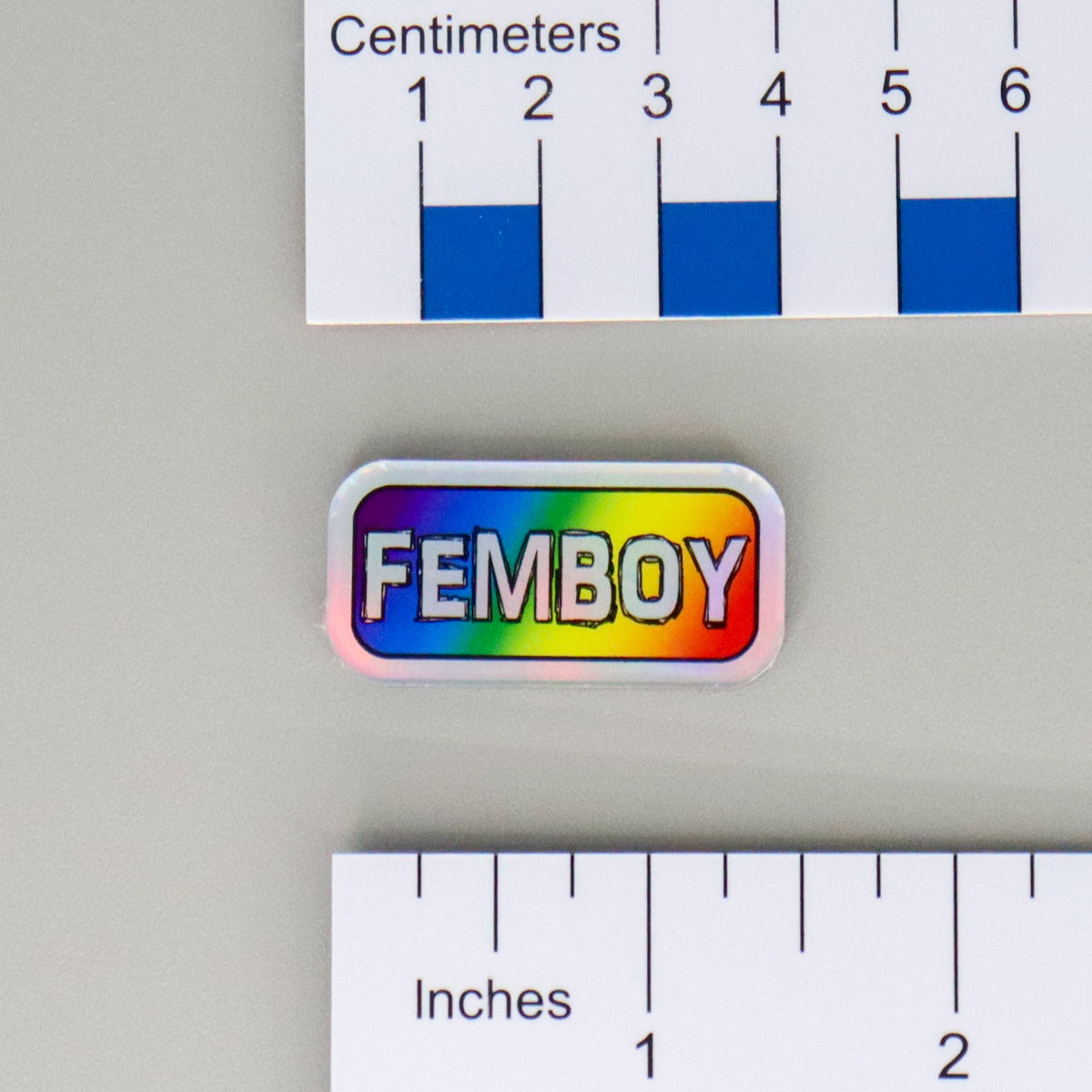 "FEMBOY" Mirrored Pride Pin - NerdyKeppie.com