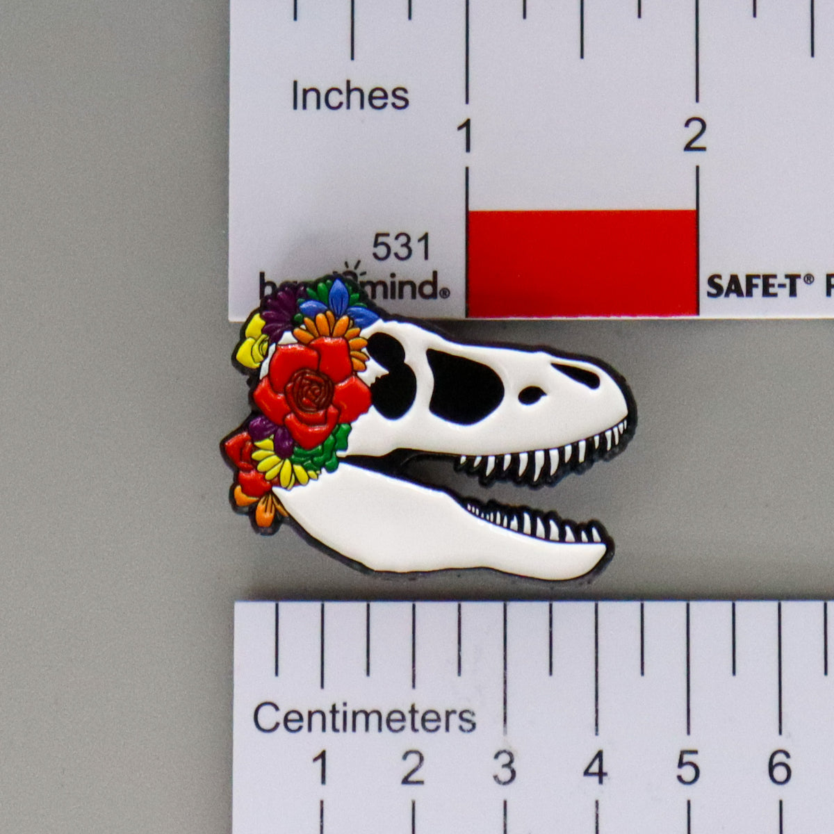 Proud to the Bone Tyrannosaurus Rex Skull Pride Enamel Pins – NerdyKeppie