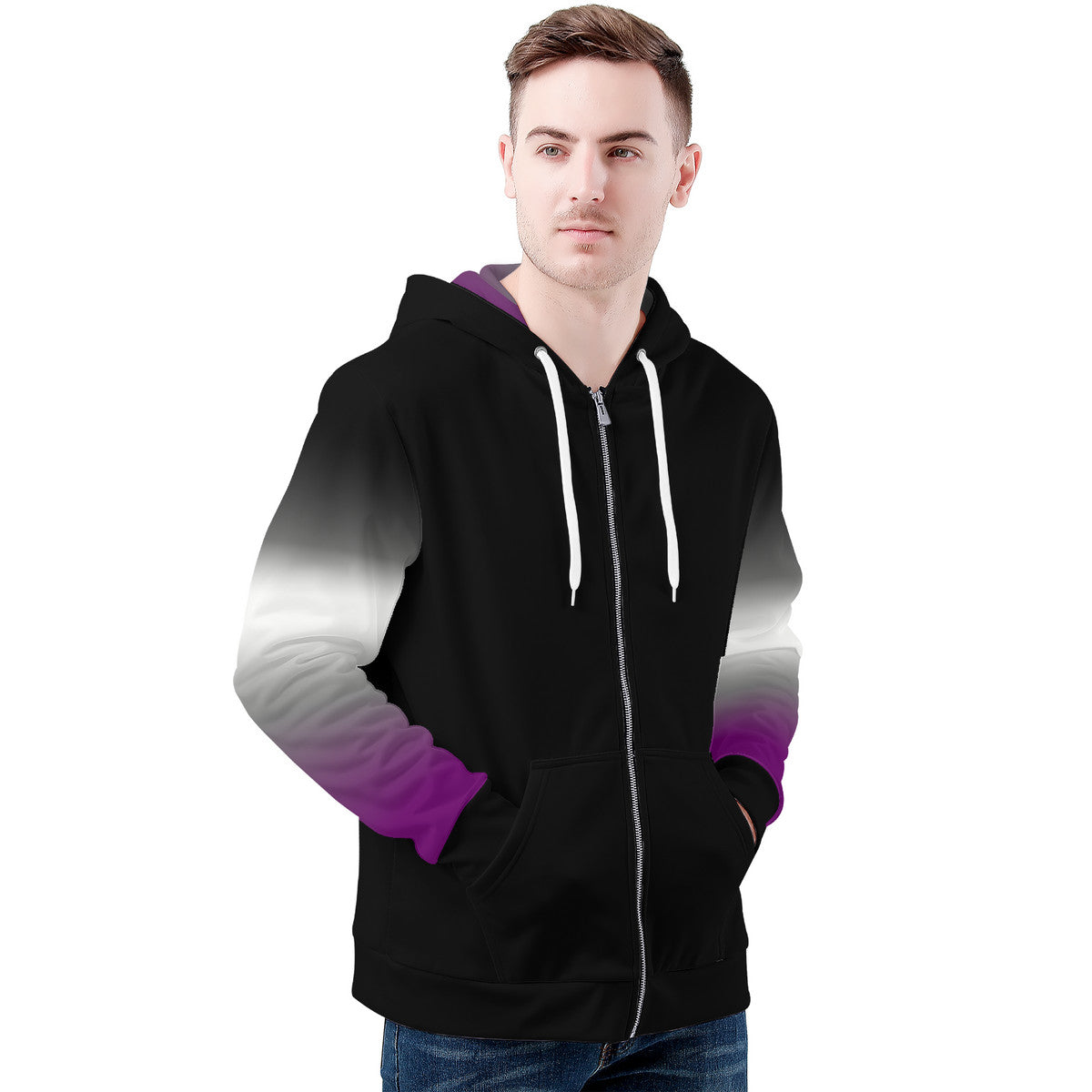 Soft Fade Lightweight Ace Pride Zip Up Hoodie – NerdyKeppie