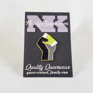 Solidarity Raised Fist Pride Enamel Pins – NerdyKeppie