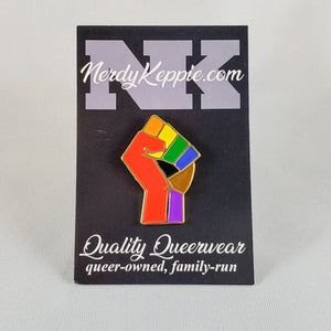 Solidarity Raised Fist Pride Enamel Pins – NerdyKeppie